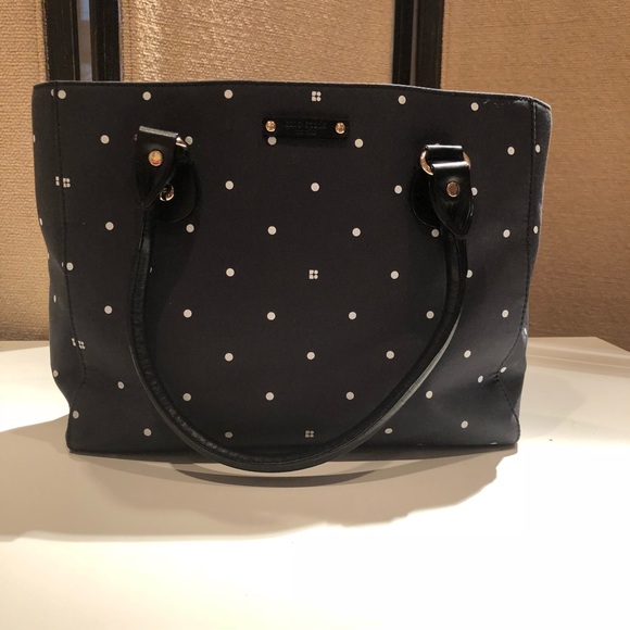 kate spade | Bags | Kate Spade Blackwhite Polka Dot Tote | Poshmark